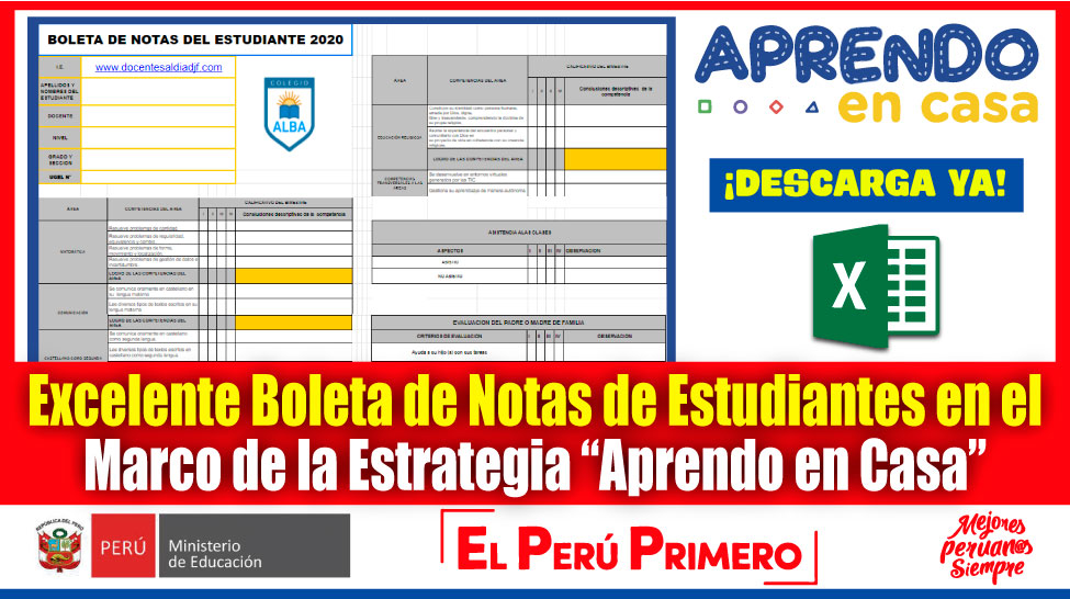 Descarga aquí: Excelente Boleta de Notas de Estudiantes en el Marco de ...